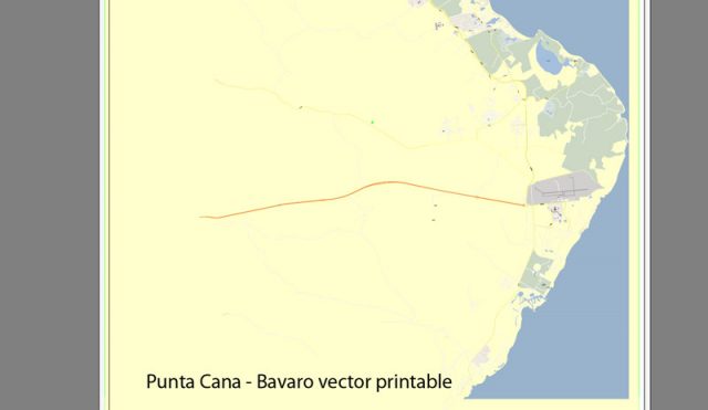 Punta Cana Vector Map Bavaro City Plan editable printable Adobe ...