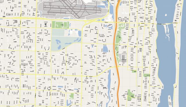 Miami Florida US printable Atlas 13 parts vector street map, full ...