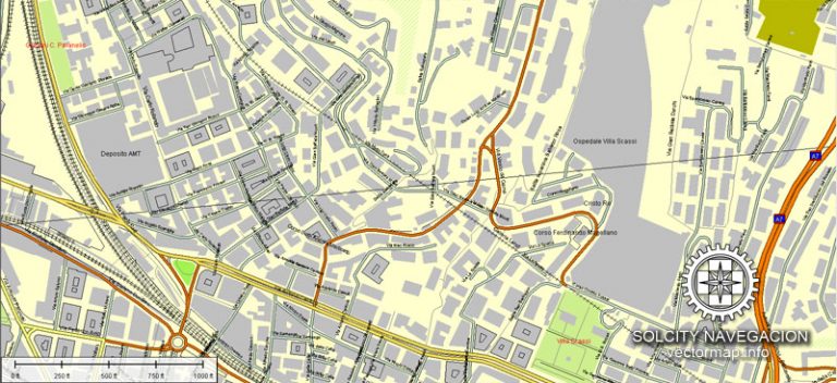 Genoa Italy Map Vector printable City Plan full editable Adobe Illustrator Street Map – Maps in ...