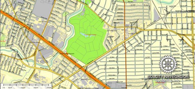 Houston Texas US Map printable vector full editable Street Map Adobe ...