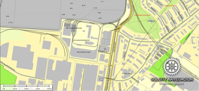 Nuremberg Germany Vector Map for printing Atlas 49 parts City Plan full ...