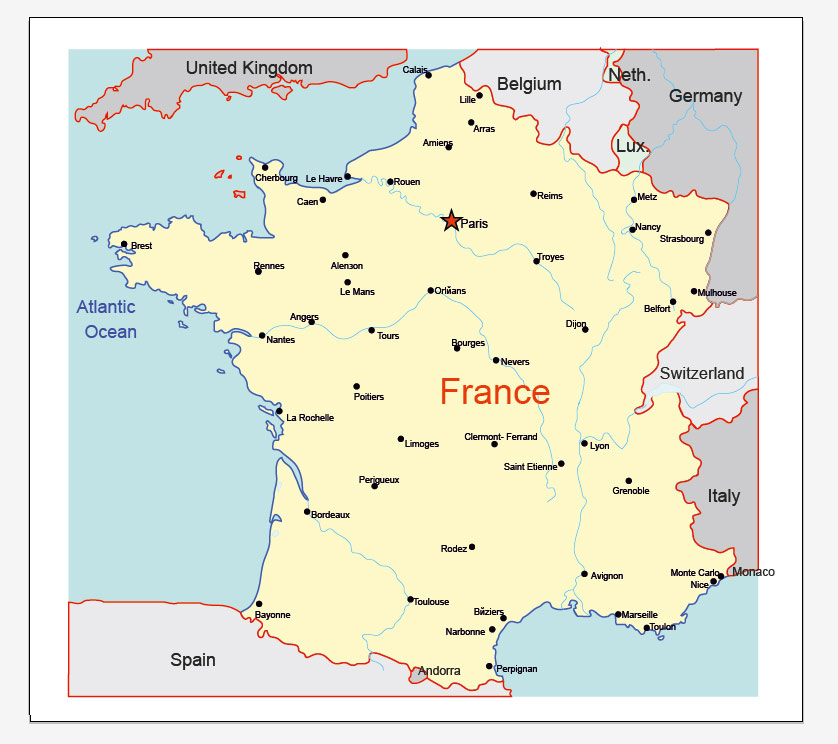 France: Free vector map France Adobe Illustrator, Corel Draw – Maps in ...