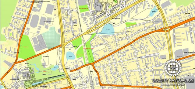 Gdansk Poland Map Vector Atlas 25 parts City Plan editable Adobe ...