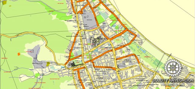 Gdansk Poland Map Vector Atlas 25 parts City Plan editable Adobe ...