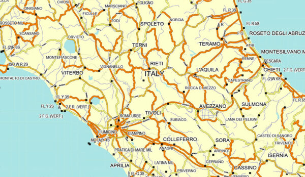 Italy Map printable vector 01 Roadmap editable Corel Draw Royalty free