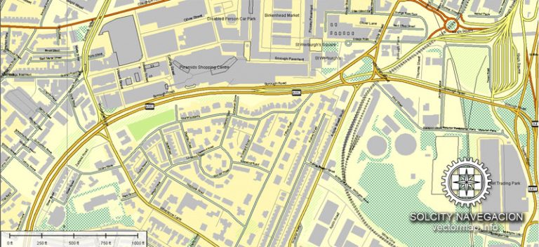 Liverpool UK Map Vector Atlas 25 parts *.AI City Plan printable ...