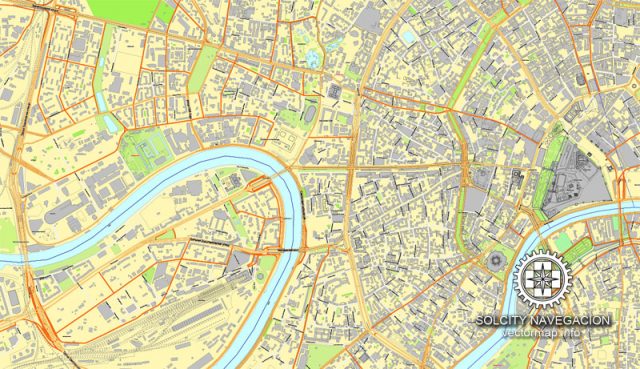Москва Moscow Map Vector Grande Area City Plan Russia printable ...