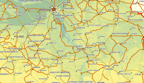 Poland Map printable vector Relief full editable 01 Adobe Illustrator