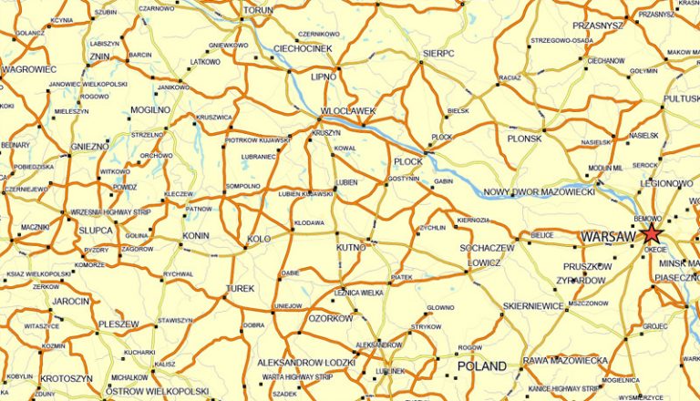 Poland vector map 01 printable Roadmap full editable Corel Draw – Maps ...