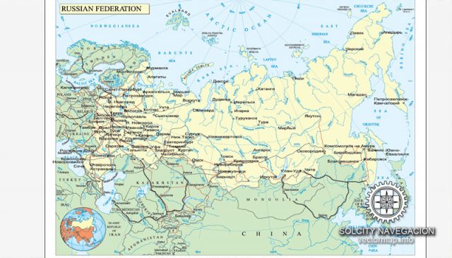Russia free vector map in Adobe Illustrator
