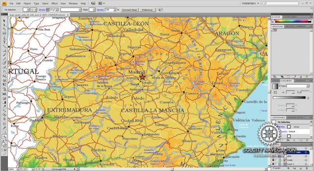 Spain vector map printable Admin Topo 01 Adobe Illustrator full editable