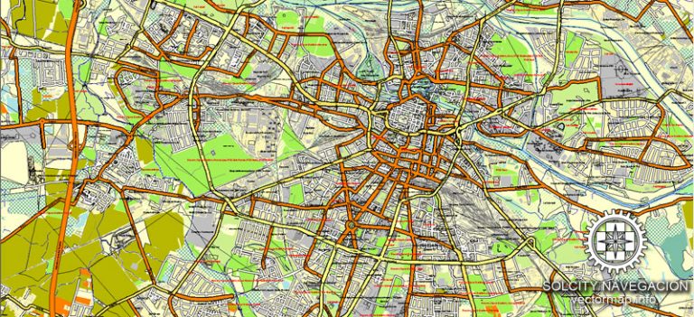Wroclaw Poland Map Vector editable City Plan Adobe Illustrator Royalty ...