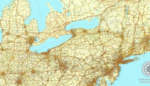 United States + Canada Country vector map 01 02 in Adobe Illustrator ...