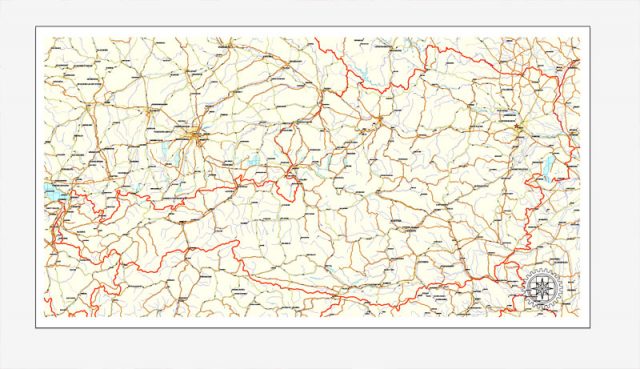 Austria vector Road map 01 full editable, Corel Draw Royalty free ...