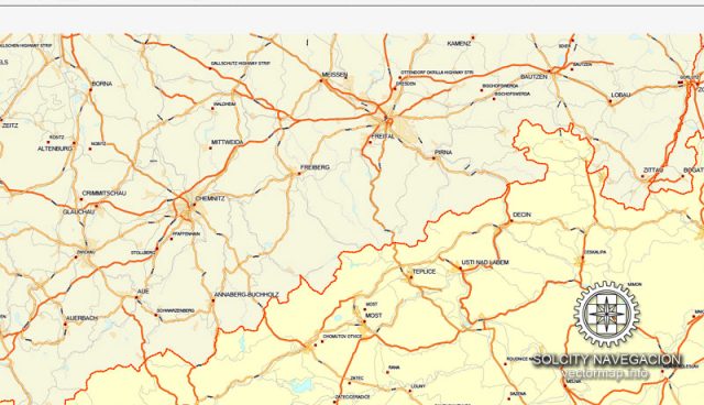 Czech Republic vector road map 01 full editable, Corel Draw, Royalty ...