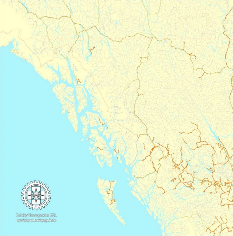 United States + Canada Country vector map 01 02 in Adobe Illustrator ...