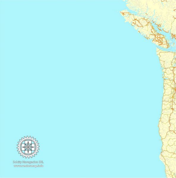 United States + Canada Country vector map 01 02 in Adobe Illustrator ...