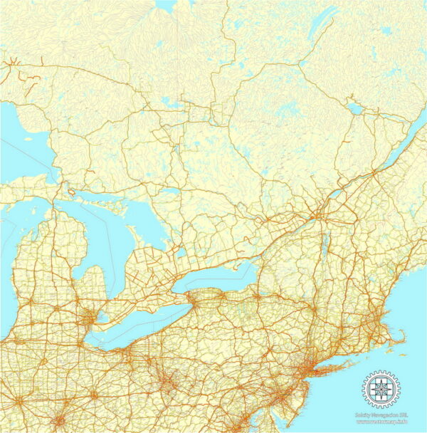 United States + Canada Country vector map 01 02 in Adobe Illustrator ...