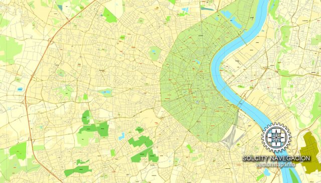 Bordeaux France printable vector map: street Simple City Plan map, full ...