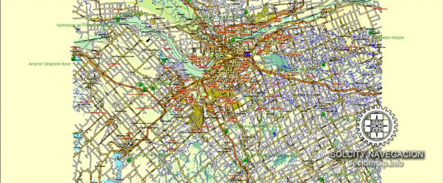 Ottawa Canada Map Vector City Plan Low Detailed (for small print size ...