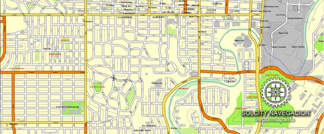 Calgary Canada vector map for Adobe Illustrator: Printable Street Road ...