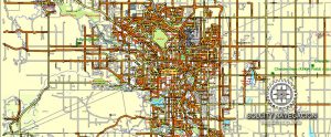 Calgary Alberta Canada PDF Vector Map: City Plan Low Detailed (for ...