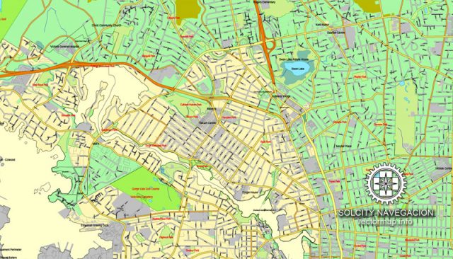 Victoria Canada vector map: Printable City Plan of Victoria Adobe ...