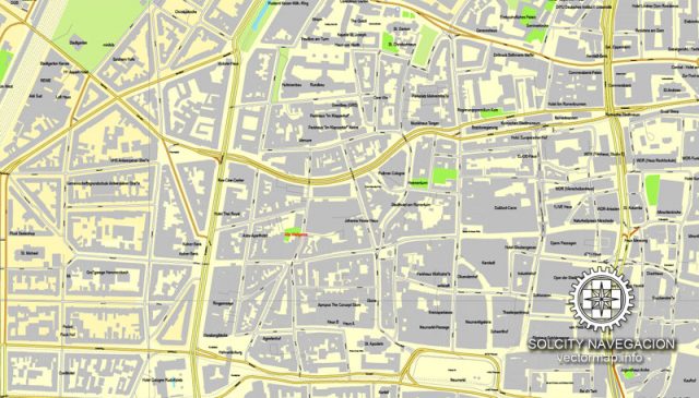 Cologne / Köln, Germany printable vector street City Plan map, full ...