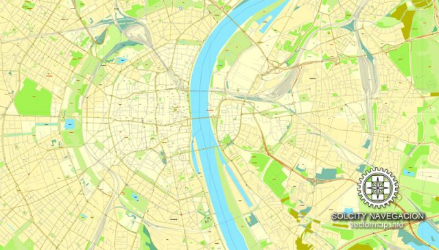Cologne / Köln, Germany printable vector street map Simple City Plan ...