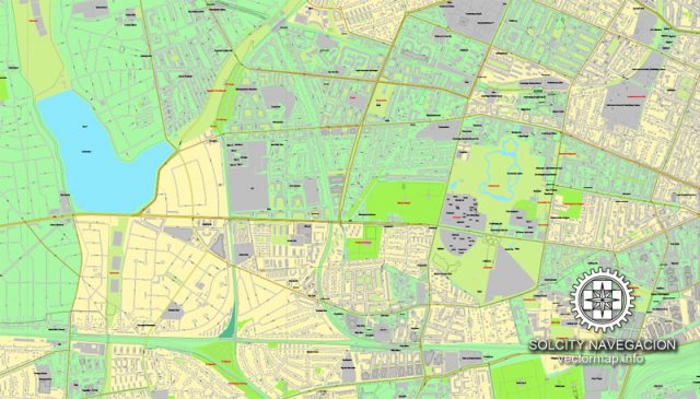 Copenhagen / København Denmark printable vector street map full City ...