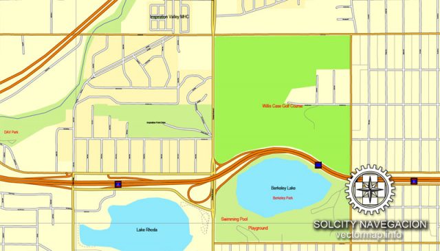 Denver Colorado US printable vector street map: City Plan full editable ...
