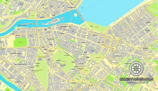 Geneva, Switzerland printable vector street City Plan map, full ...