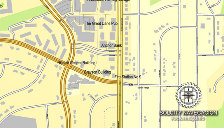 Madison Wisconsin US printable vector street map: City Plan full ...