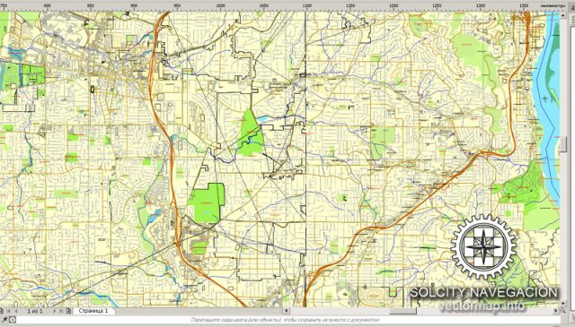 Portland Oregon US printable vector street map: City Plan full editable ...