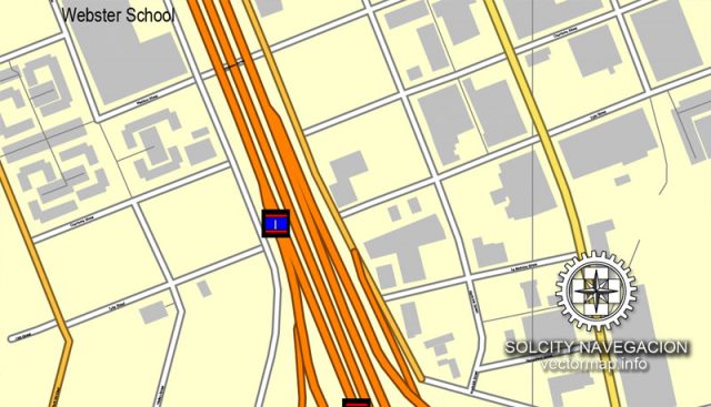 Saint Louis Missouri US Vector Map printable detailed City Plan ...