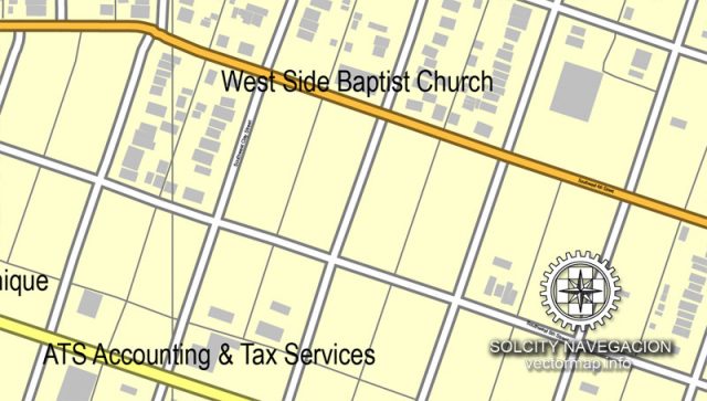 Topeka, US printable vector street City Plan map, full editable, Adobe ...