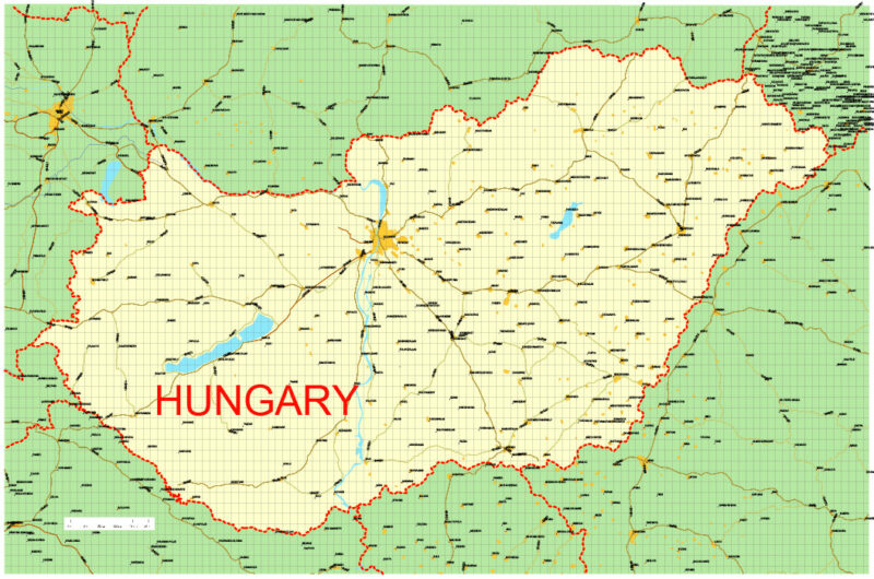Hungary: Free vector map Hungary, Adobe Illustrator, download now maps ...