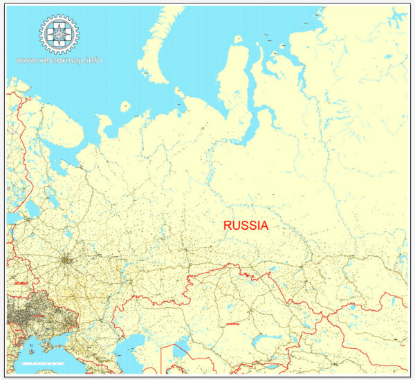 Russia + Ukraine: Free vector map Russia + Ukraine Mercator Projection ...