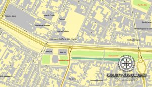 Amiens, France printable vector street City Plan map, full editable ...