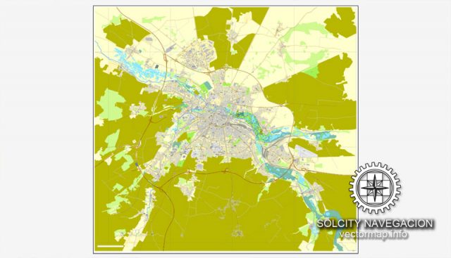 Amiens Vector Map France exact City Plan scale 1:48419 editable Adobe ...