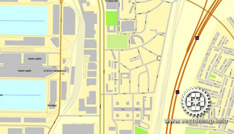 Antwerp, Belgium, printable vector street City Plan map, full editable ...