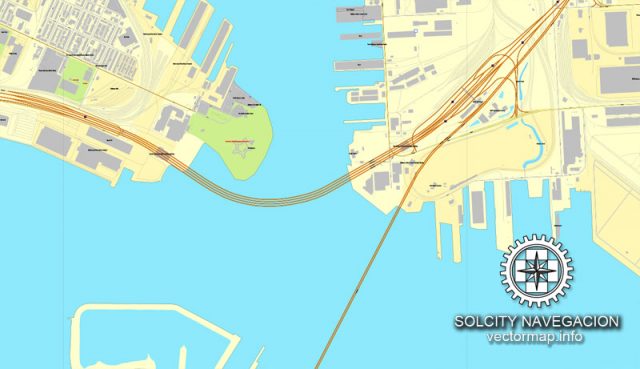 Baltimore, Maryland, US printable vector street City Plan map, full ...