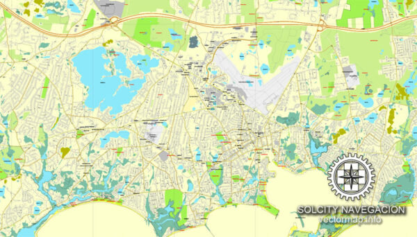 Barnstable, Massachusetts, US printable vector street City Plan map ...