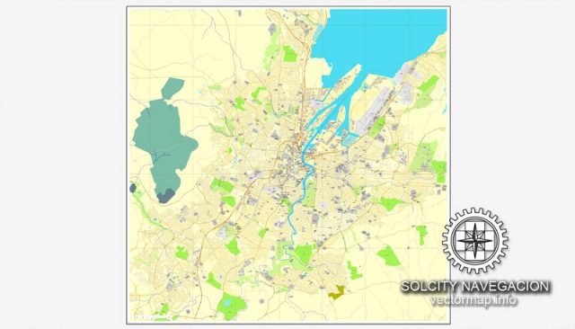 Map Belfast Printable PDF Vector exact detailed City Plan with Buildings