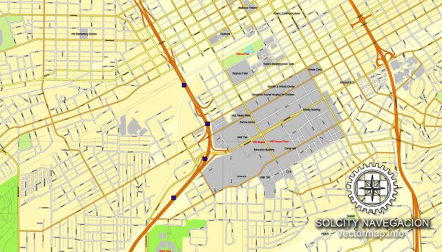 Birmingham Alabama US printable vector street map: City Plan full ...
