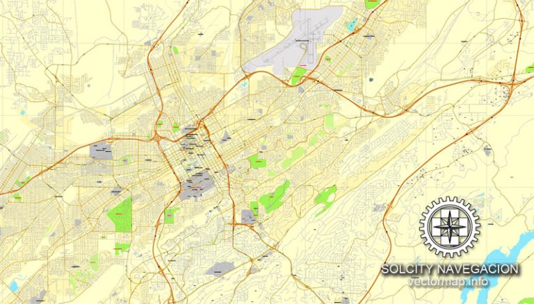 Birmingham Alabama US printable vector street map: City Plan full ...