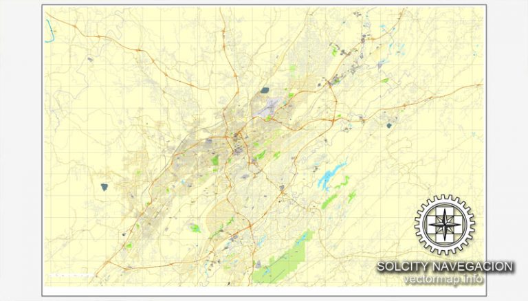 Birmingham Alabama US printable vector street map: City Plan full ...