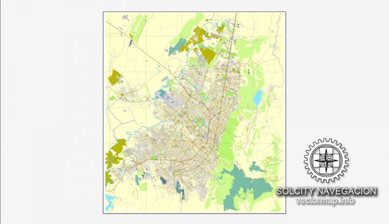 Bogota, Colombia, in Adobe illustrator, printable vector street City ...