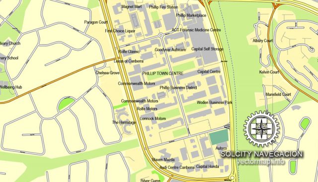 Canberra, Australia in Adobe illustrator, printable vector street City ...