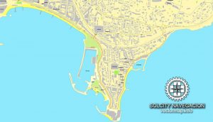Cannes, France printable vector street City Plan map, full editable ...